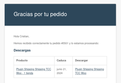 Shipping TCC Woo - Shop Saul Morales Pacheco